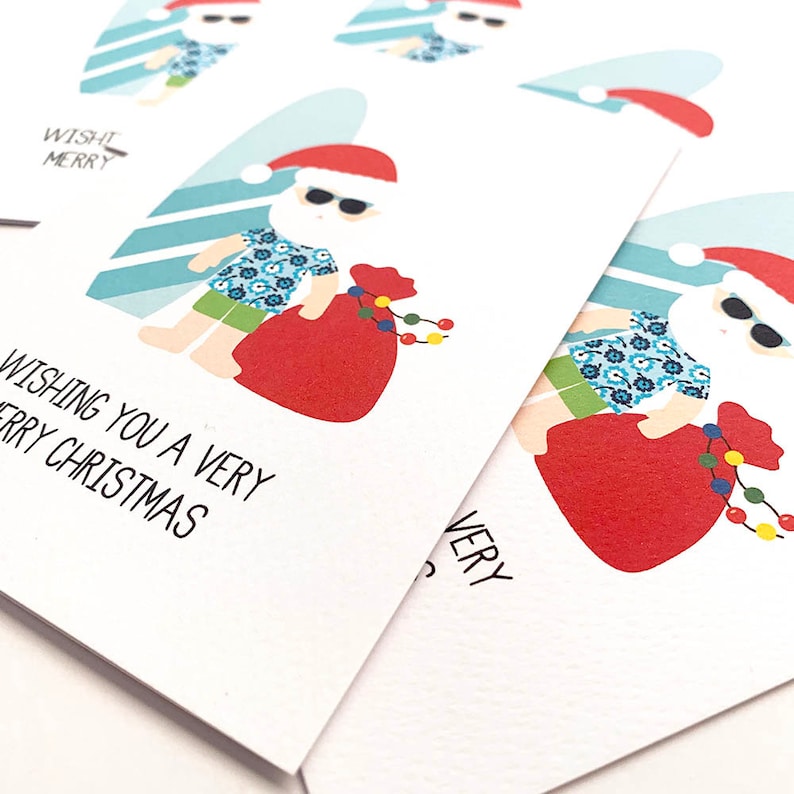 Aussie Santa Christmas Card Pack Australian Santa With - Etsy Australia