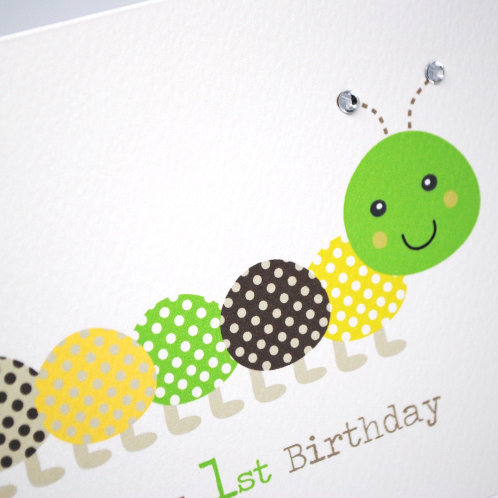 1st Birthday Card Boy Caterpillar Card Cards for Boys First | Etsy
