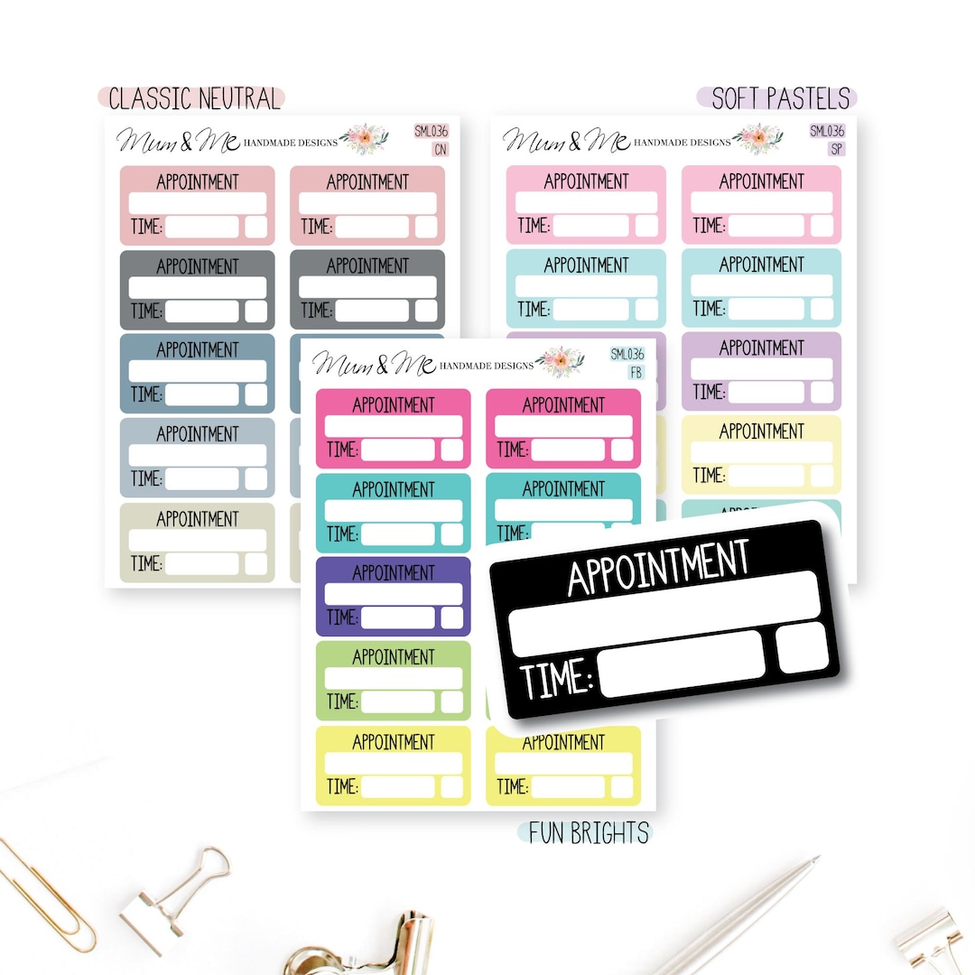 Appointment Planner Stickers, Appointment Stickers, Meeting Stickers ...