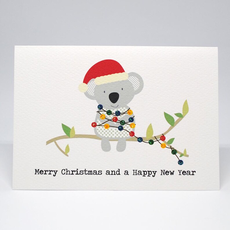 Christmas Card Australia Australian Christmas Card Koala - Etsy Australia