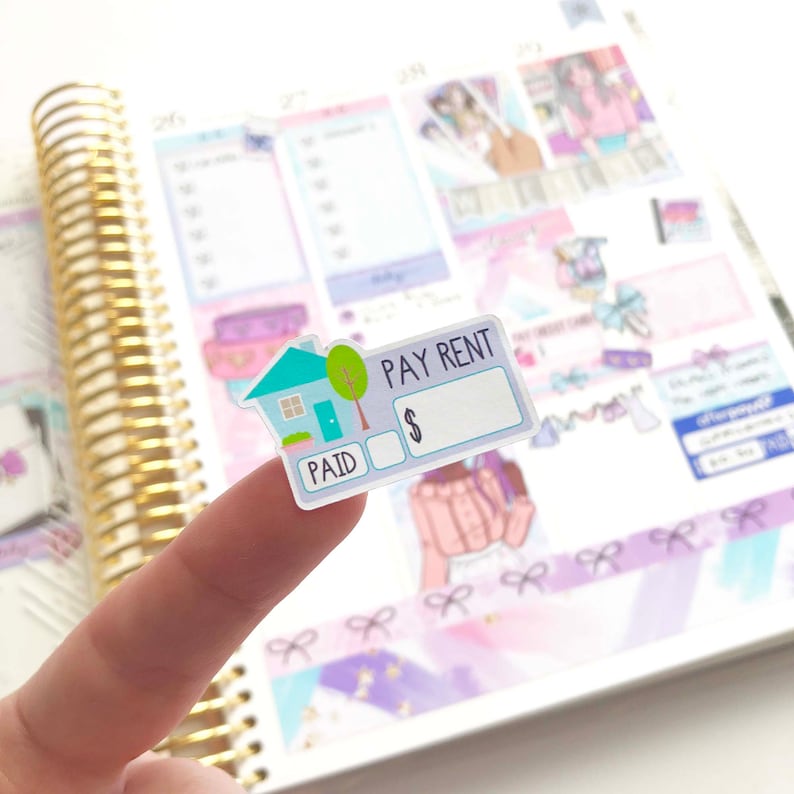 Pay Rent Planner Stickers Rent Stickers Rent Reminder | Etsy