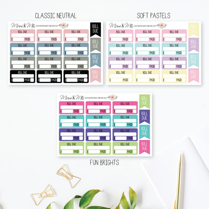 Bill Due Planner Stickers Bill Stickers Bill Due Stickers | Etsy