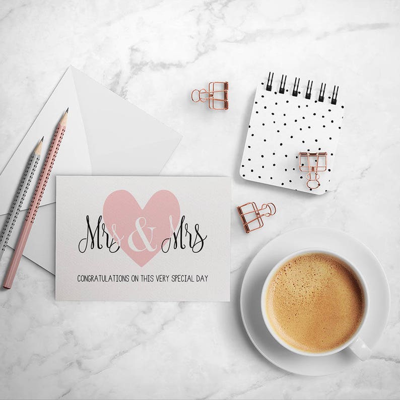 Mrs And Mrs Wedding Card Wedding Day Card Lesbian Card Gay Etsy