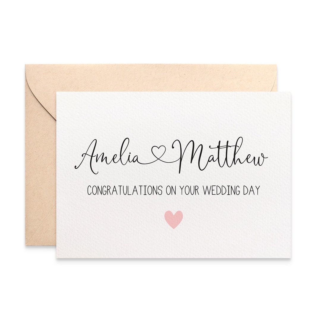 Personalised Wedding Card for the Bride and Groom, Custom Wedding Card ...