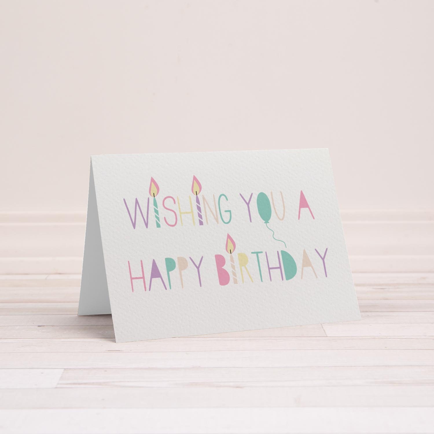 Pastel Birthday Card for Girls, Happy Birthday Card With Pastel Candles ...
