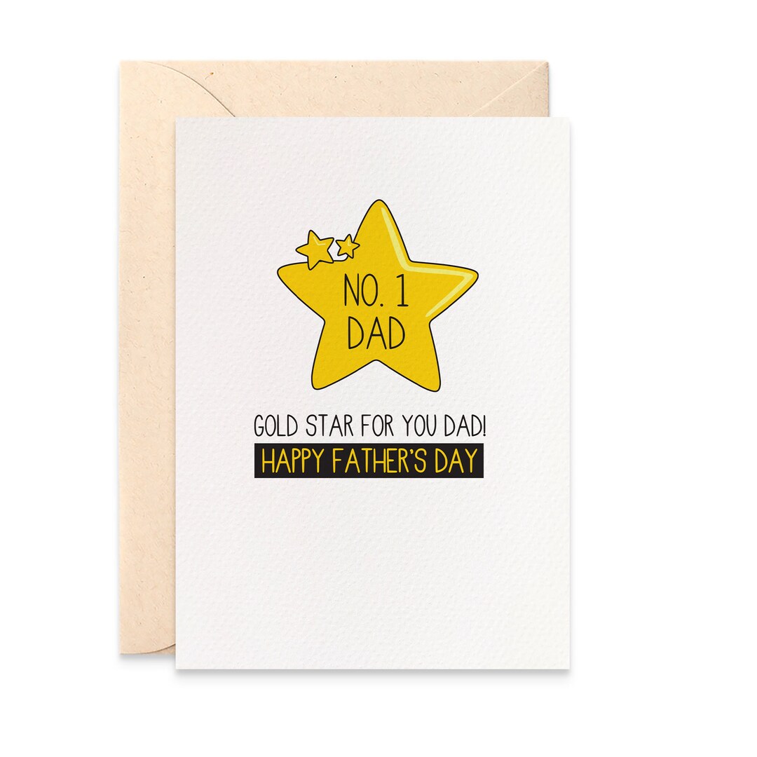 Gold Star Father's Day Card, No. 1 Dad Card, Happy Father's Day Card ...