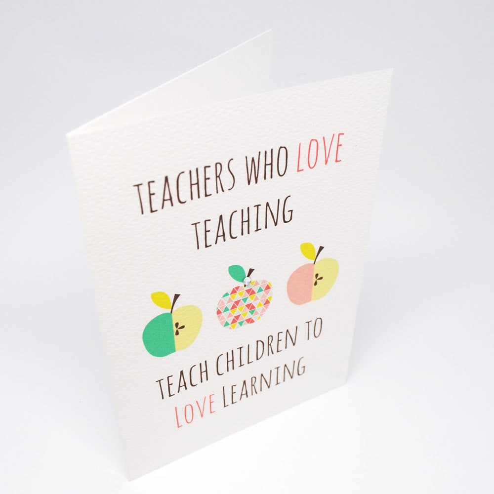 Teacher Card Cards for Teachers School Teacher Quote Thank | Etsy