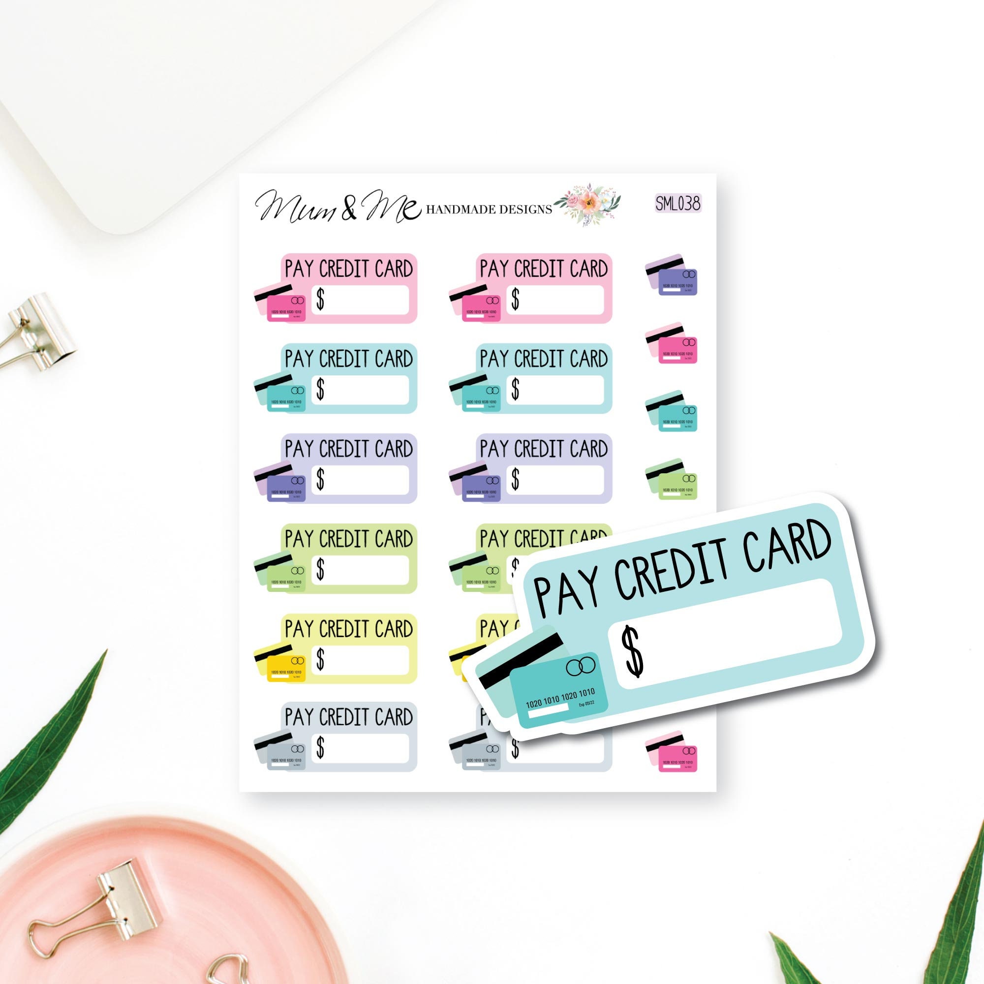 Household Planning 56 Stickers Credit Card Planner Stickers Stickers ...