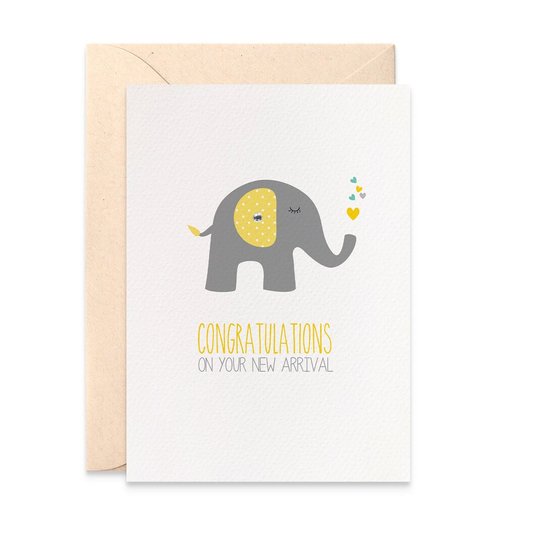Neutral New Baby Card, Congratulations on Your New Arrival Card, Grey ...