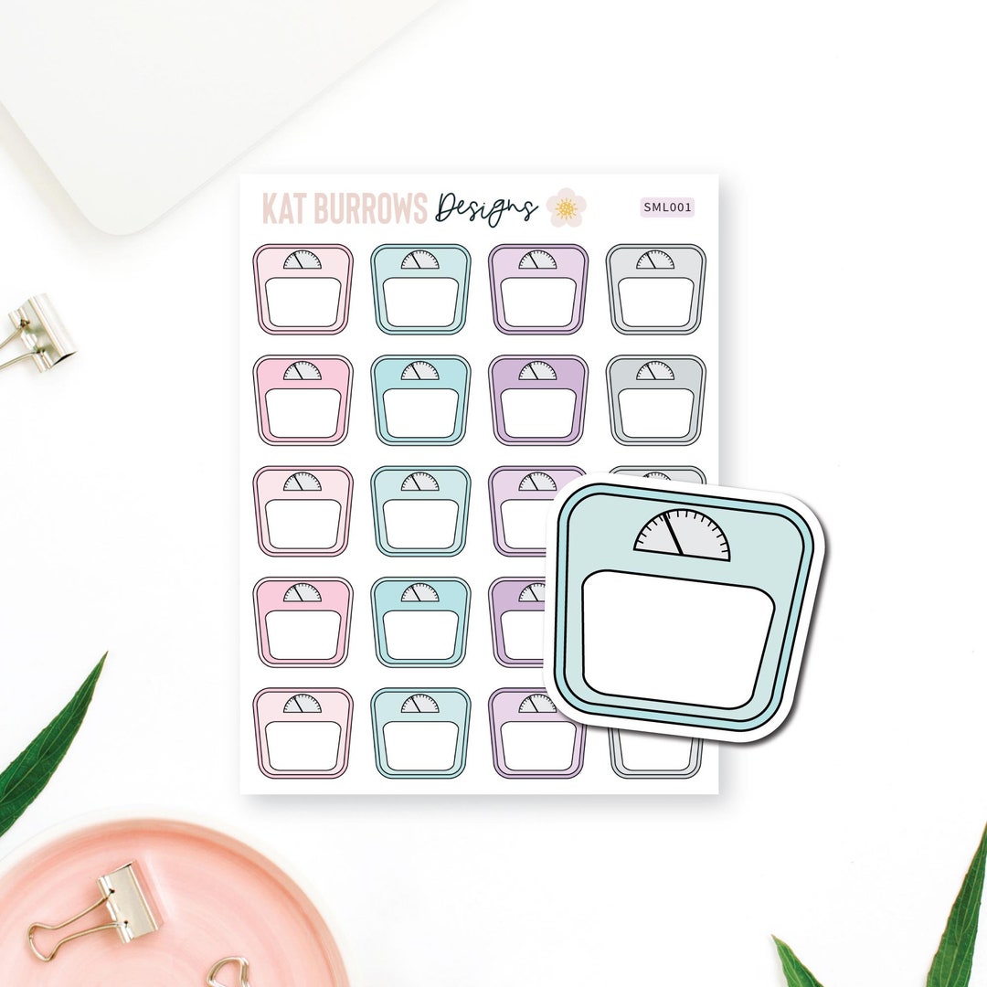 Scales Planner Stickers, Weight Loss Stickers, Weight Tracker Stickers ...