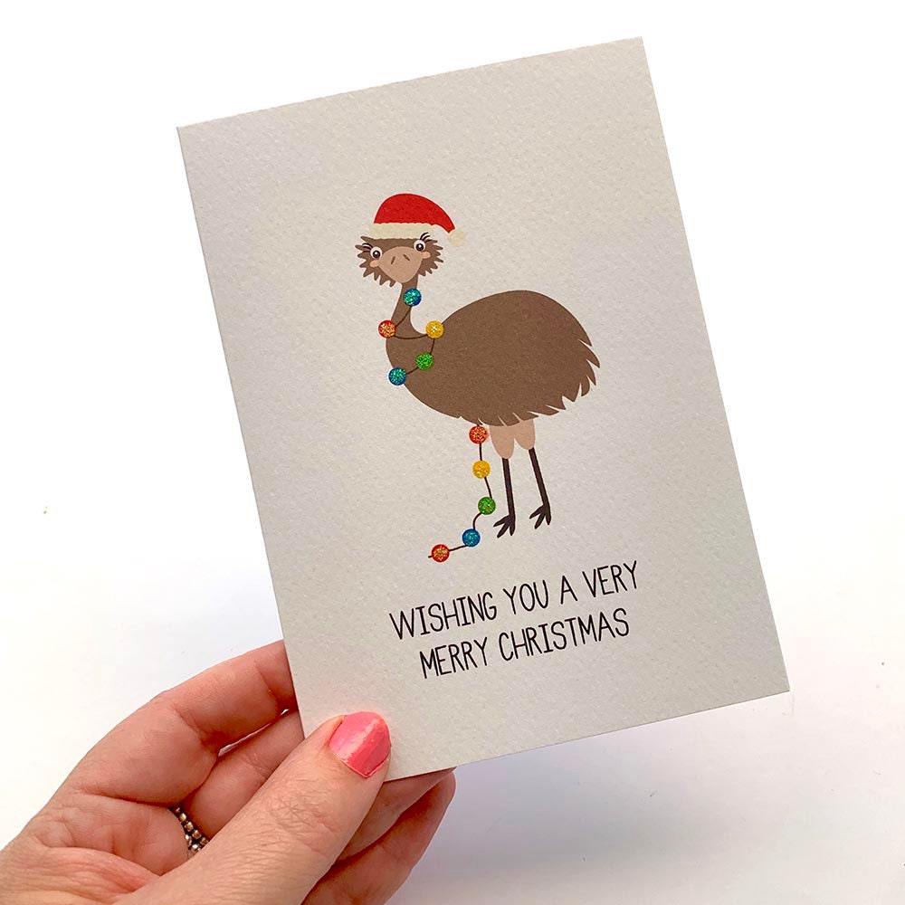 Emu Christmas Card Australia Australian Christmas Card Emu | Etsy