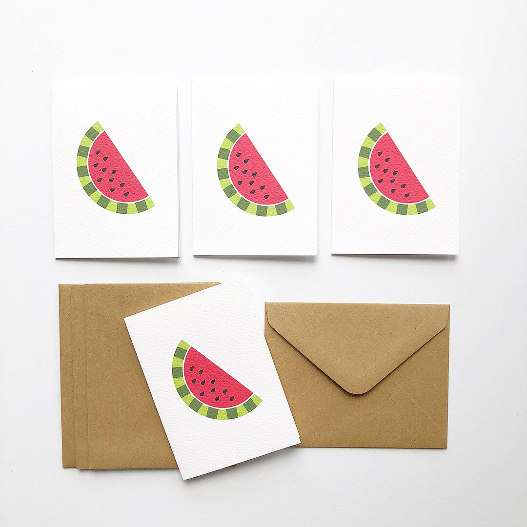 Mini Gift Card Pack + Mini Envelopes | Watermelon Cards | Set of 4 ...