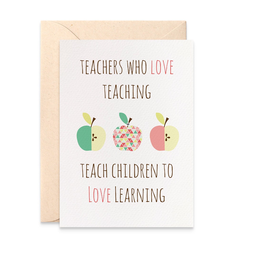 Teacher Card, Cards for Teachers, School Teacher Quote, Thank You Card ...