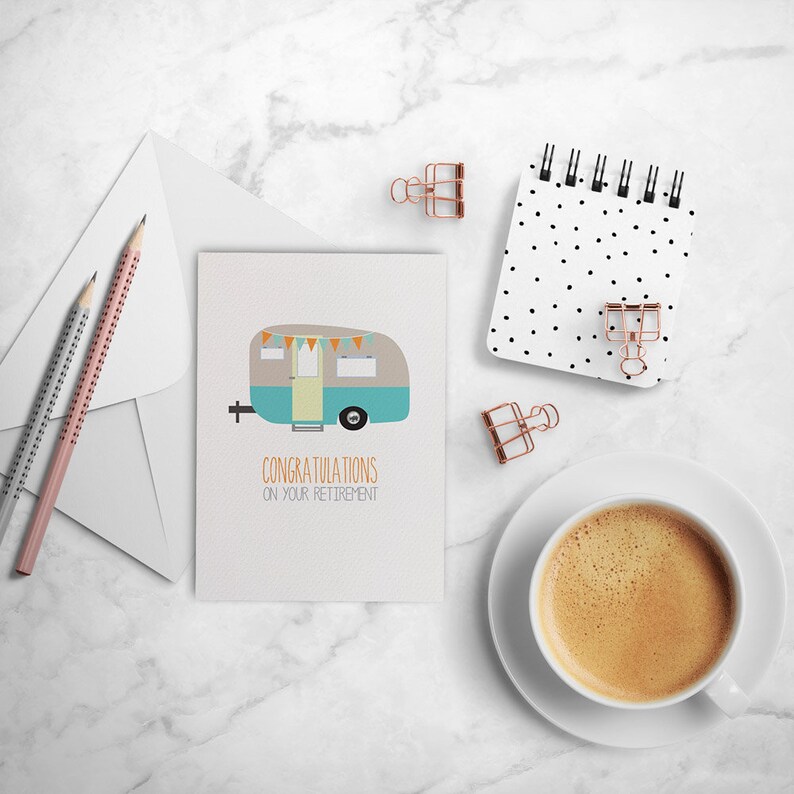 Retirement Card Work Retirement Cards Caravan Camper - Etsy UK