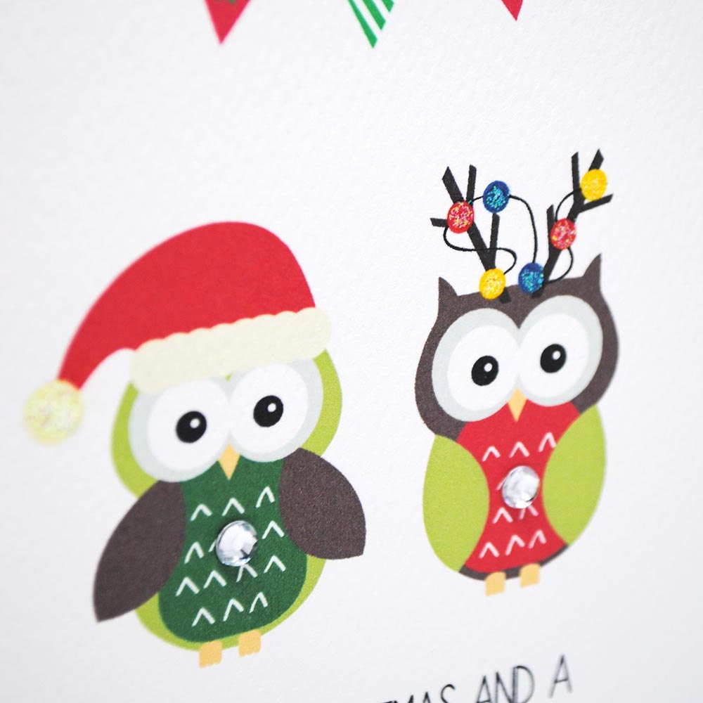 Christmas Card Christmas Owls Card Merry Christmas Card - Etsy