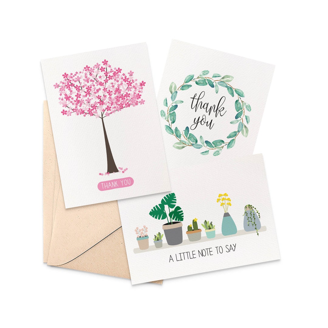 Thank You Card Pack, Set of 3 Cards, Greeting Cards, Cards to Say Thank ...