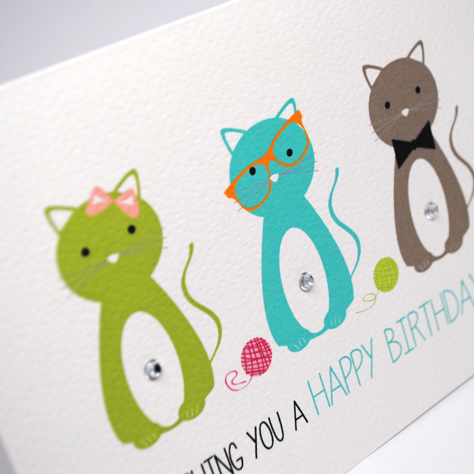 Cat Birthday Card Female Kitty Cats Cat Lover Card Happy | Etsy