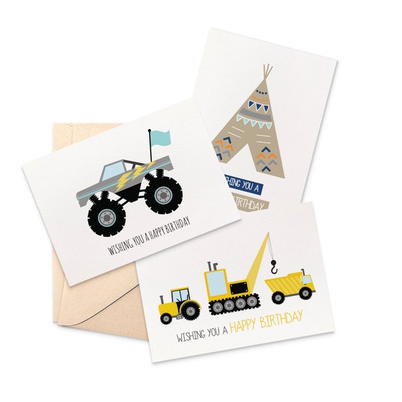 Kids Birthday Card Pack Cards for Boys Set of 3 Cards - Etsy Australia