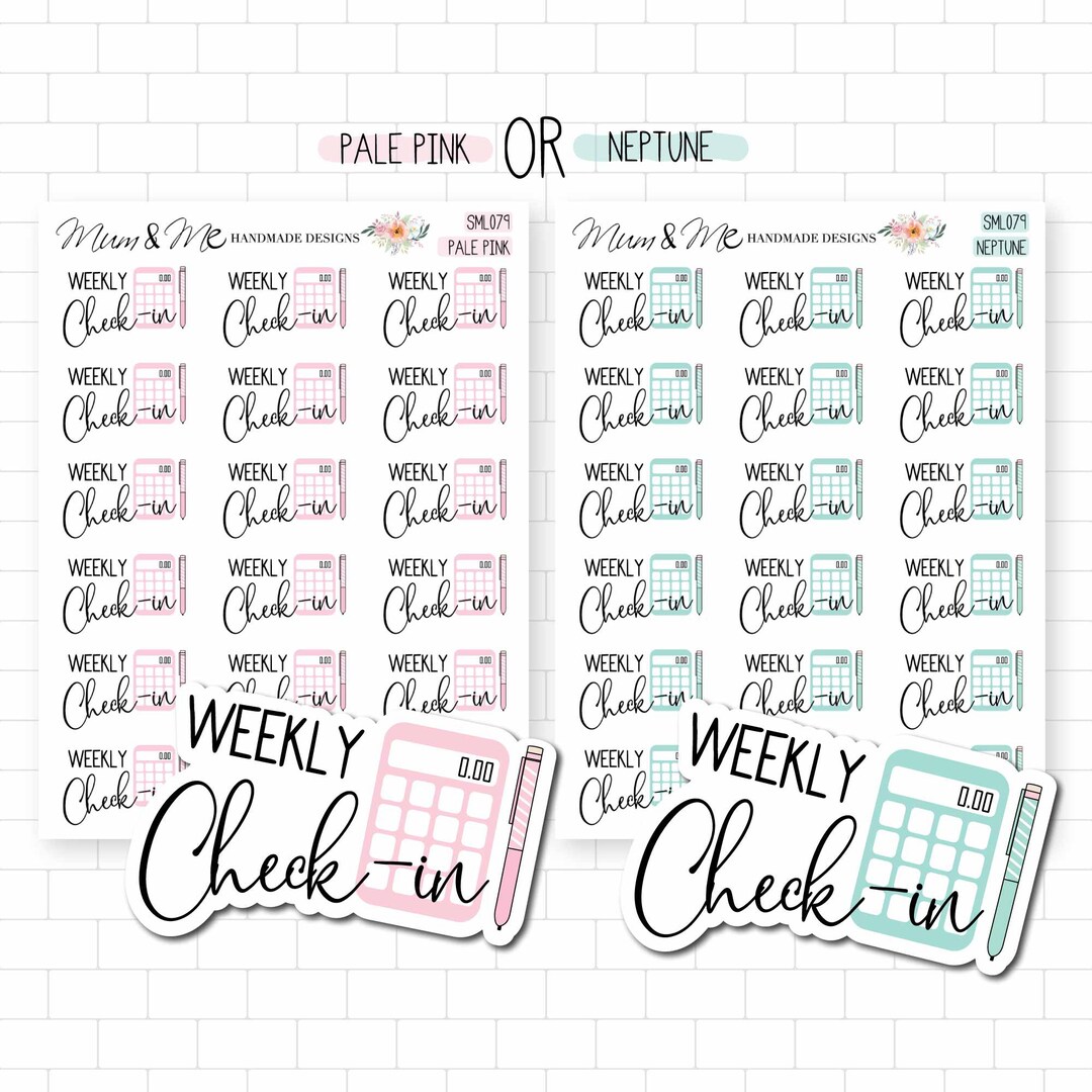 Weekly Check-in Planner Stickers Budget Stickers Budget - Etsy Australia