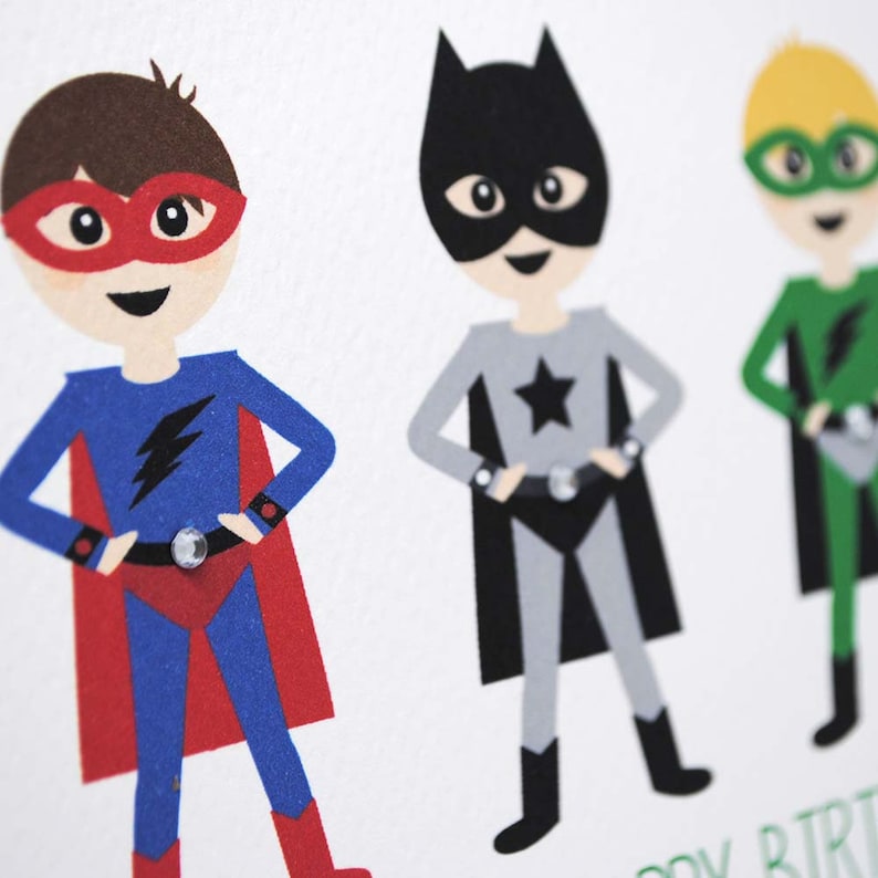 Birthday Card Boy Superheroes Birthday Card Superhero - Etsy