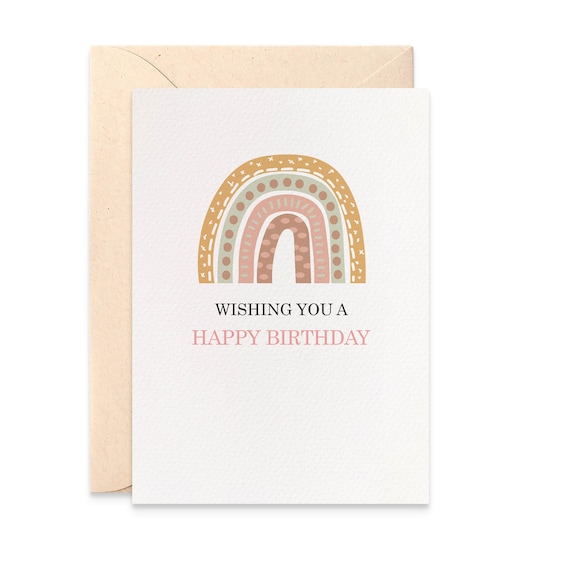 Boho Rainbow Birthday Girl Card Rainbow Card Happy Birthday | Etsy