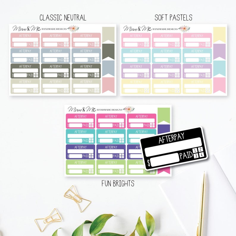 Afterpay Planner Stickers Afterpay Stickers Bill Tracker | Etsy