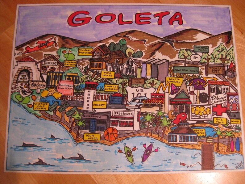 Goleta Map - Etsy