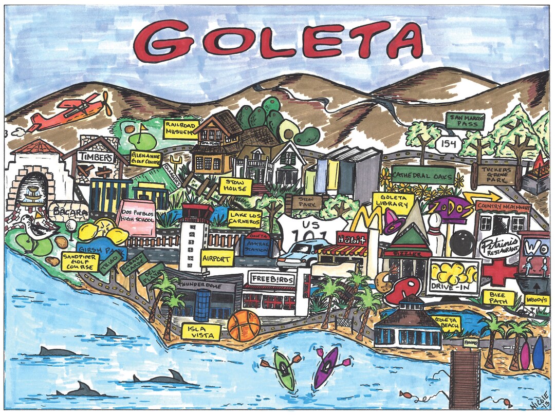 Goleta Map - Etsy