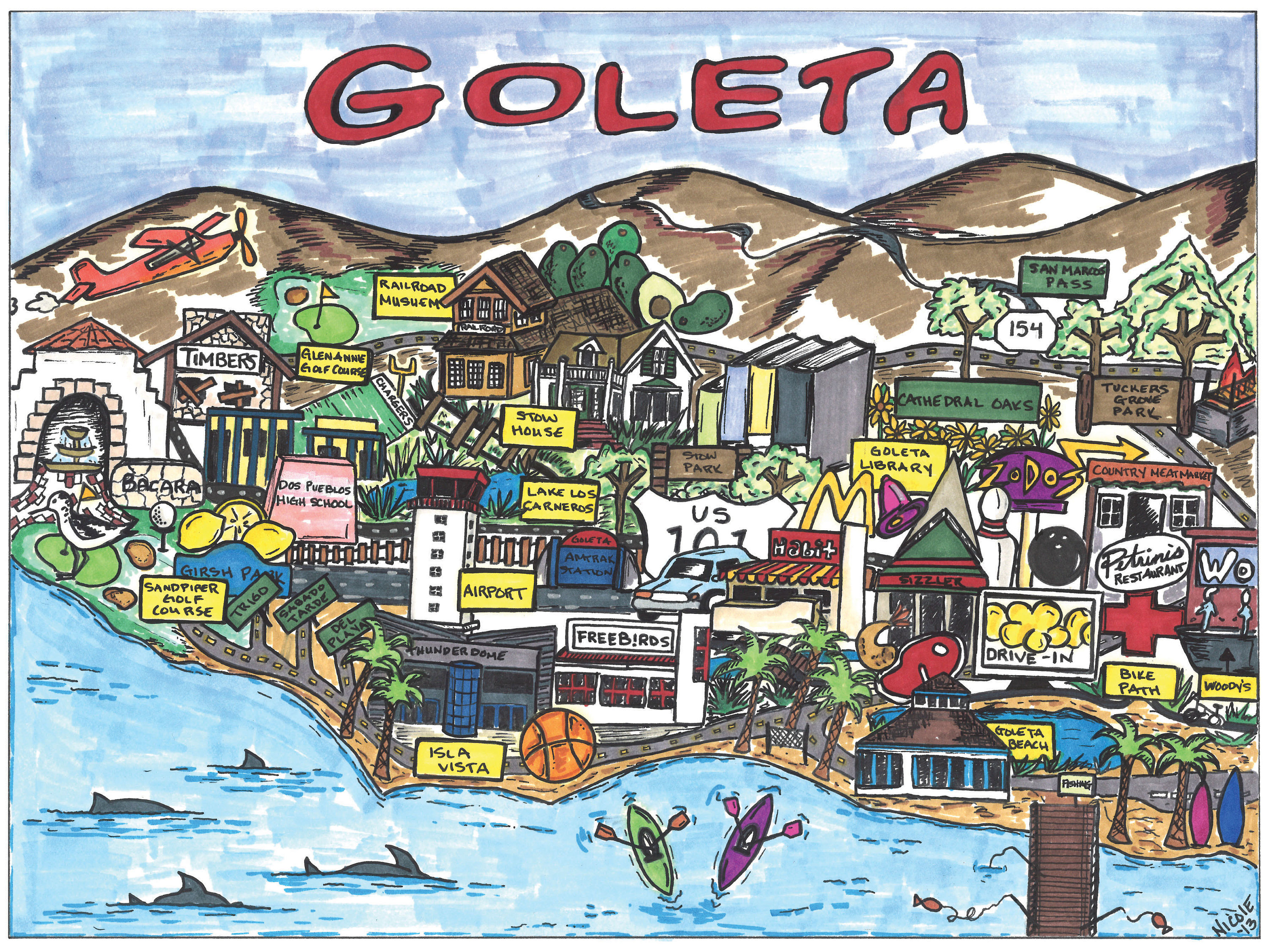 Goleta Map - Etsy