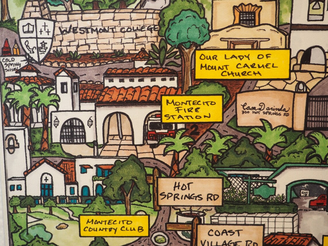 Montecito Map | Etsy