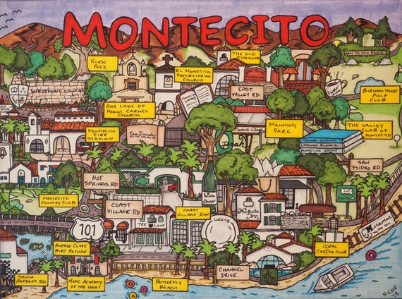 Montecito Map - Etsy