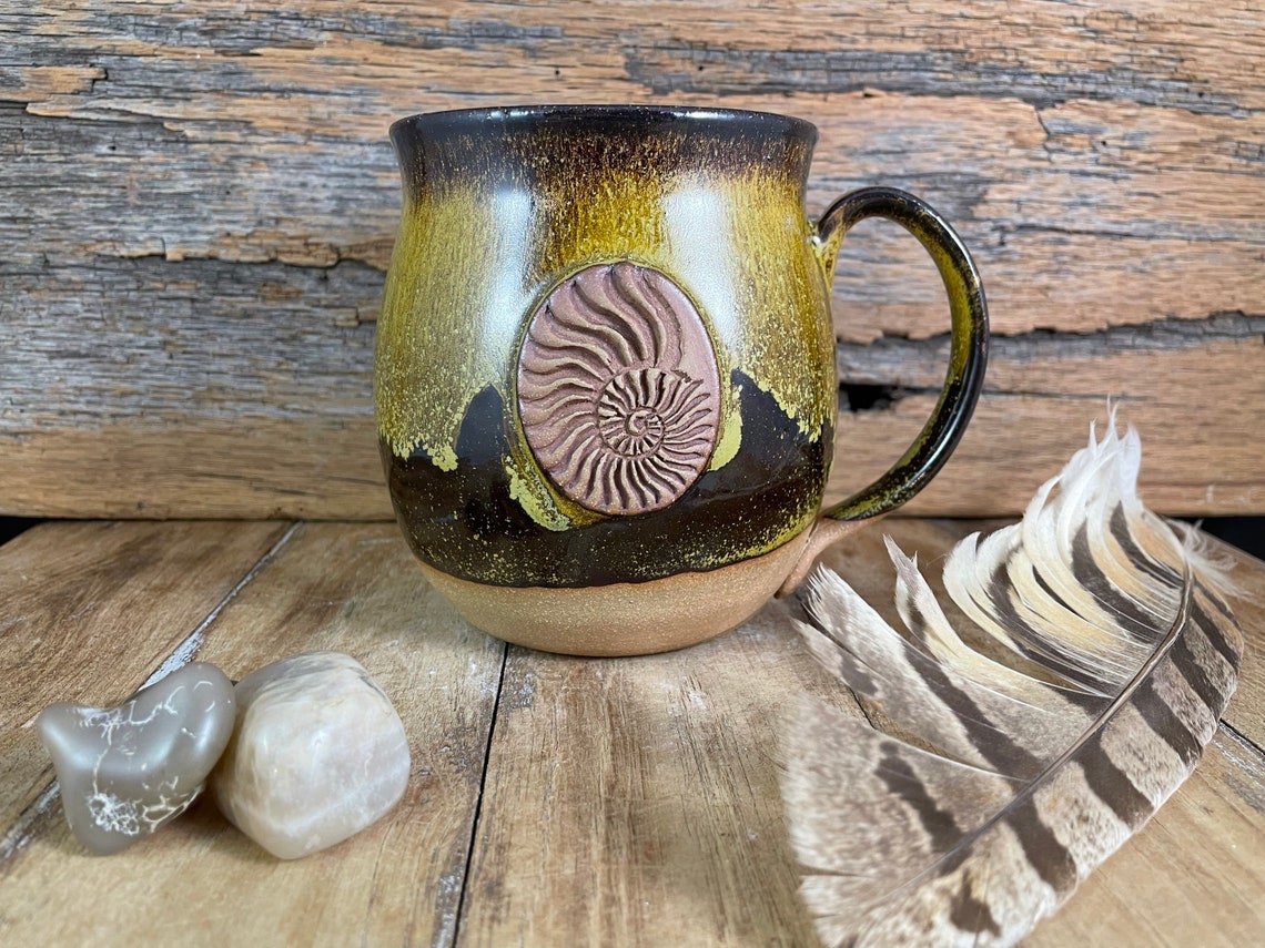 Large Ceramic Seashell Coffee Mug / Handmade Pottery Tea Mug | Etsy