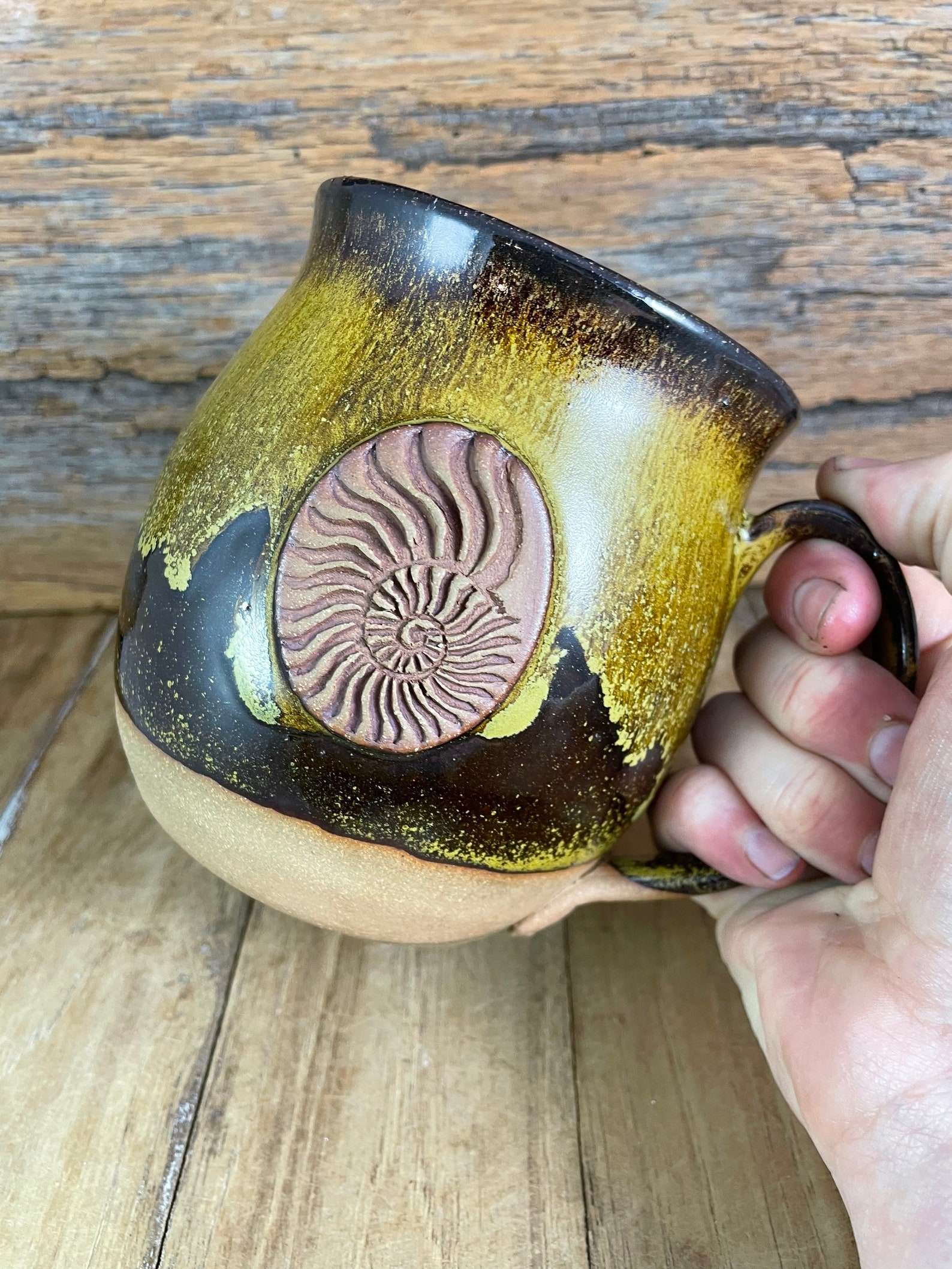 Large Ceramic Seashell Coffee Mug / Handmade Pottery Tea Mug | Etsy