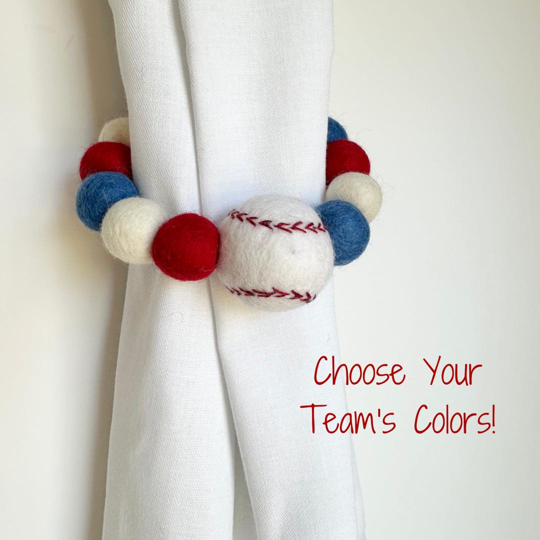 Choose Colors Baseball Tie Backs - Sporty Ties for Base Ball Boy Room ...