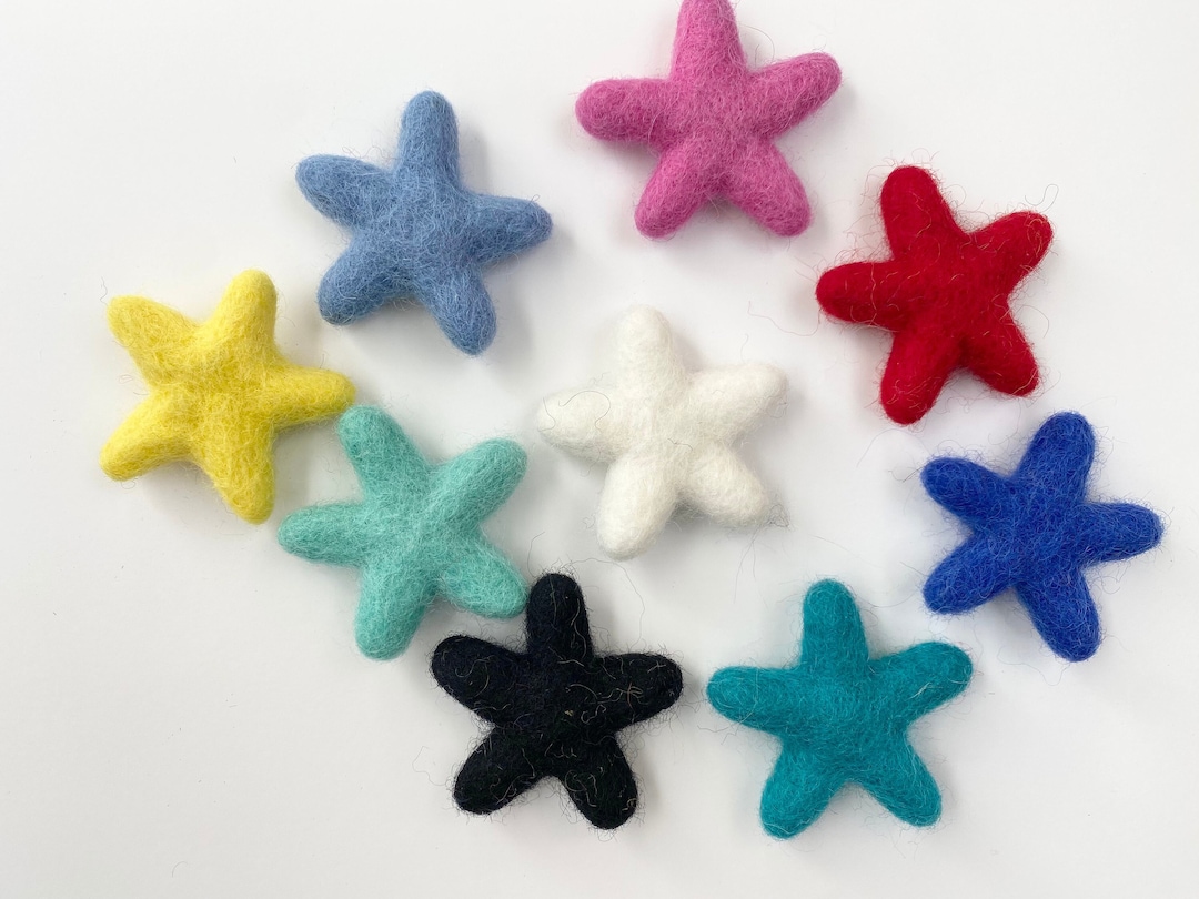 Wool Felted Stars in 4 Cm Handmade Felt Celestial Star for - Etsy