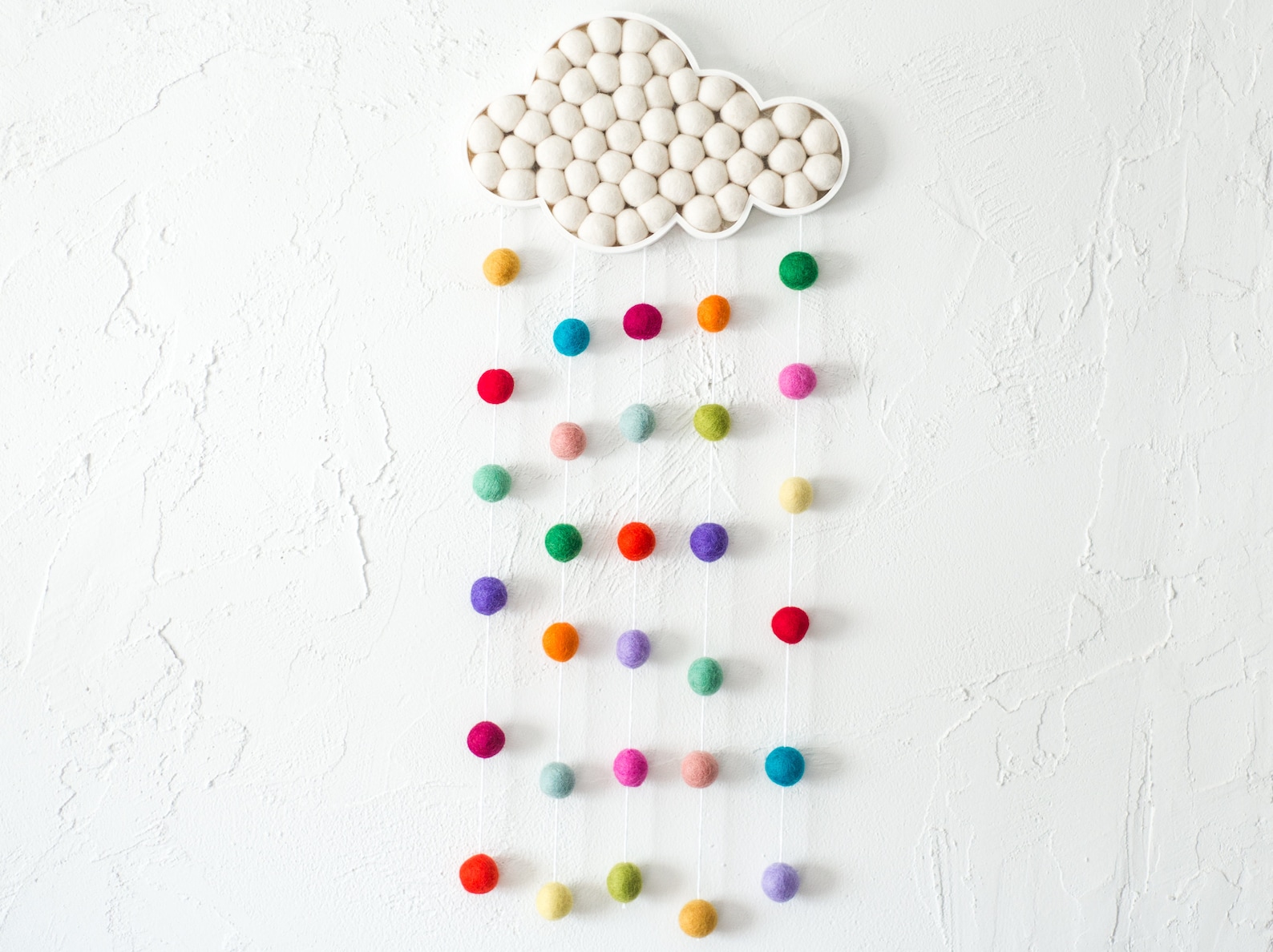 Customizable Colorful Rain Cloud Wall Hanging - Bright Raining Storm ...