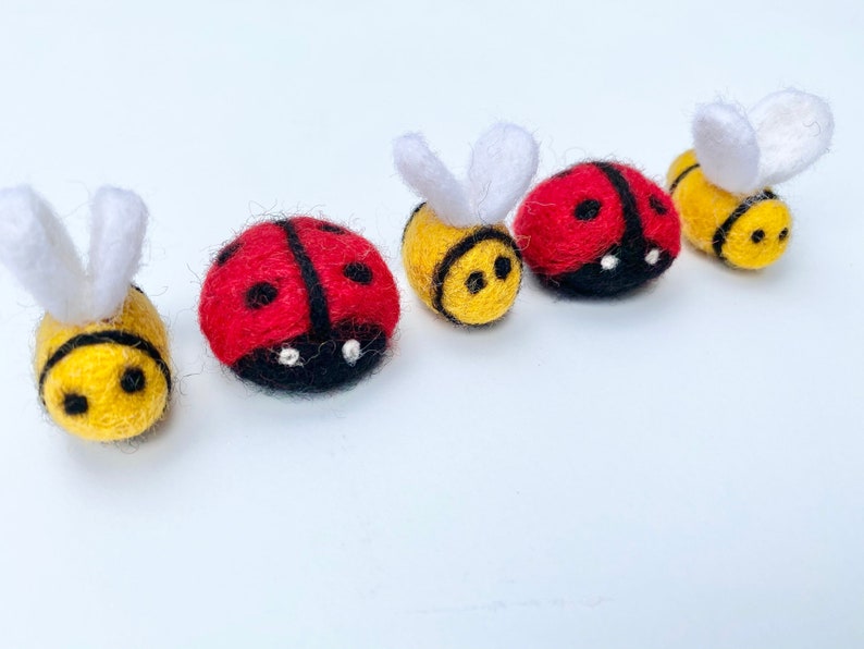 Felted Red Lady Bug Wool Felt Ladybug for Crafting Garlands | Etsy