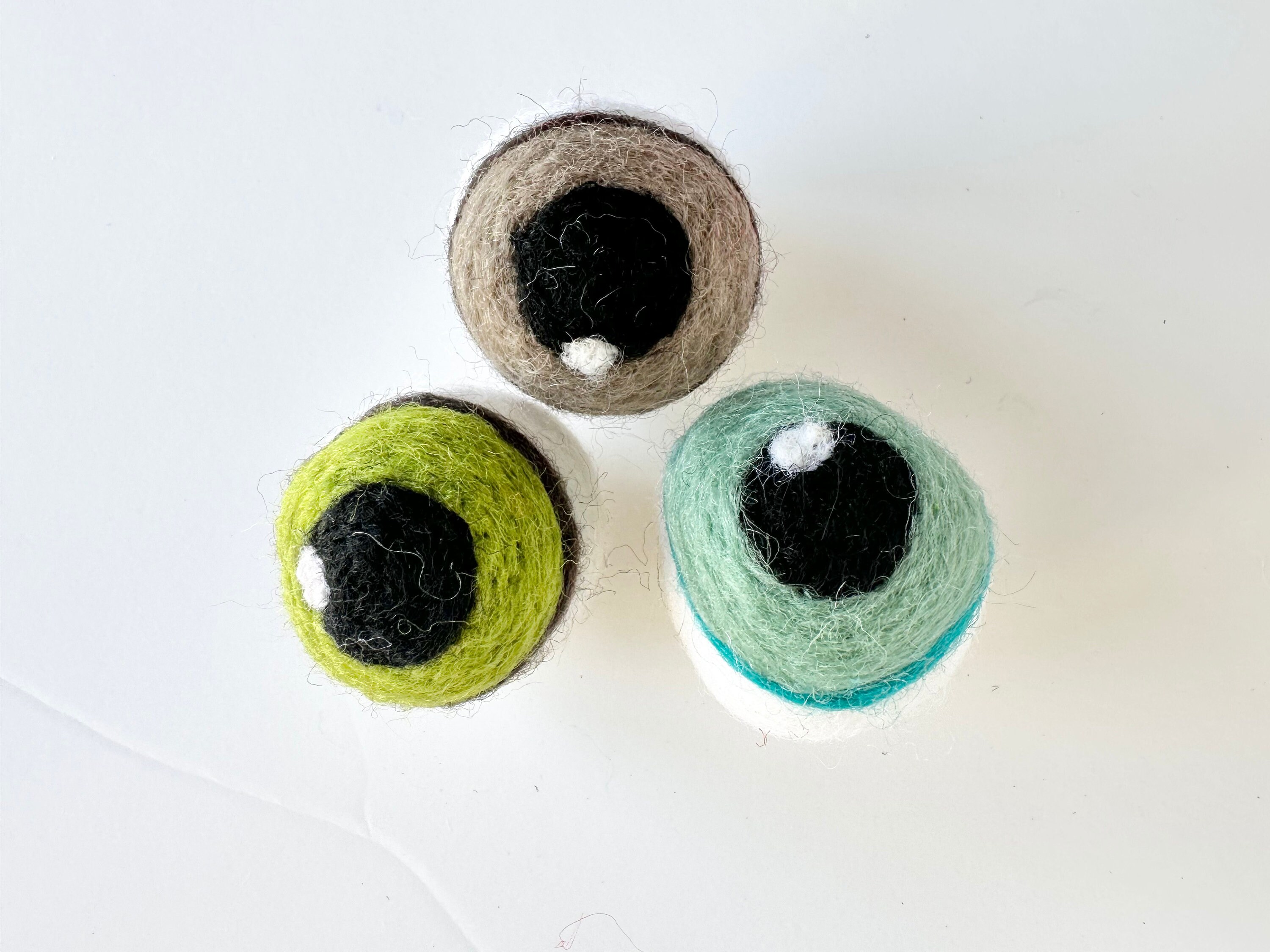 Wool Felt Eye Ball - Green, Blue or Gray Eye - Handmade Felted ...