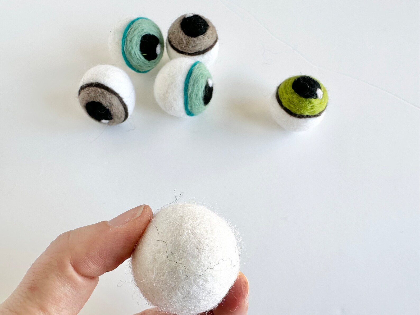 Wool Felt Eye Ball - Green, Blue or Gray Eye - Handmade Felted ...