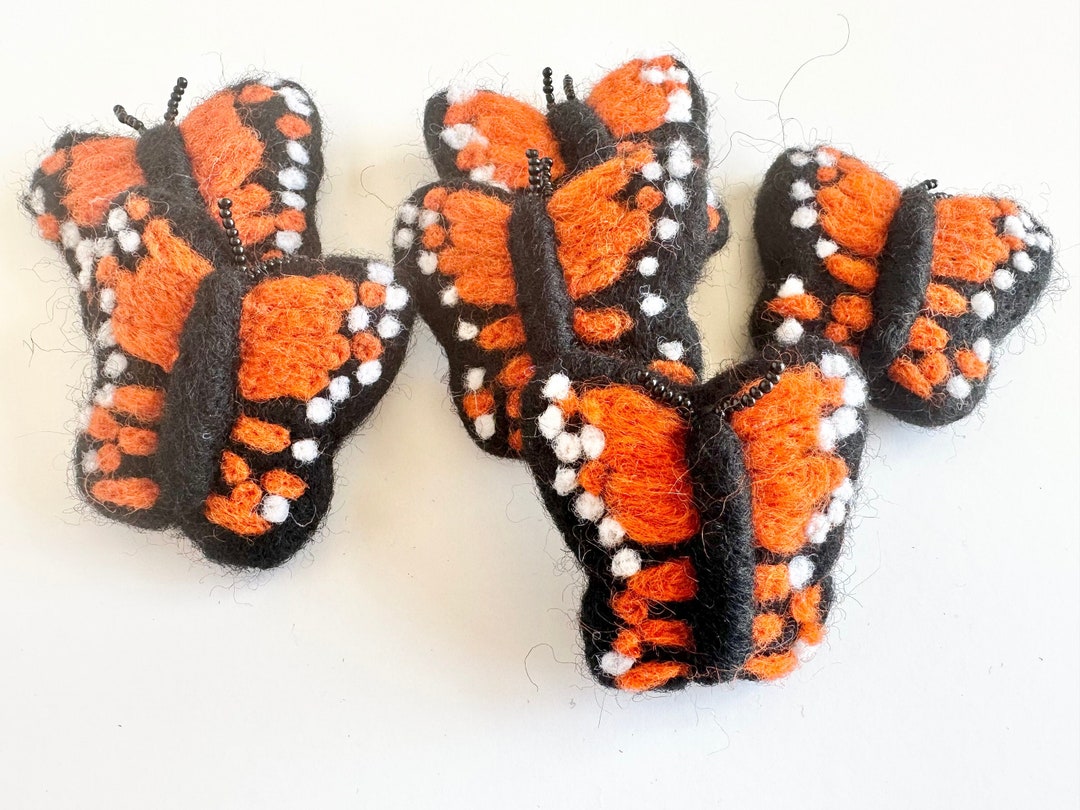 Wool Felted Monarch Butterfly Toy - Felt Bumble Bee, Ladybug or ...