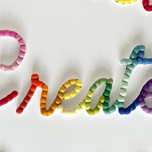 Customizable CREATE Felt Ball Letters - Custom Words for Craft Room ...