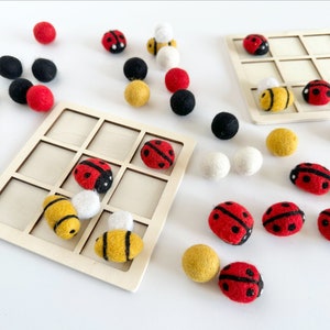 Spring Tic Tac Toe Set - Bumble Bee & Lady Bug Easter Basket Gift ...
