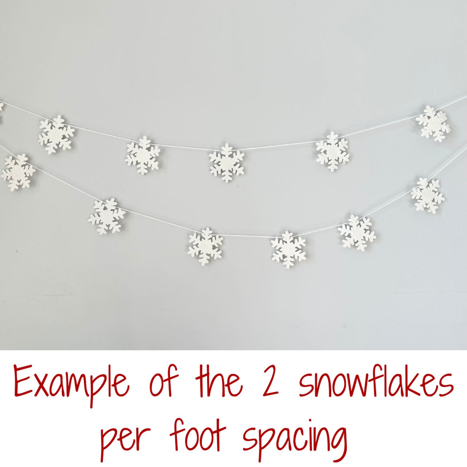 All White Snowflake Garland - Dye-cut Wool Snow Flakes Felt Banner ...