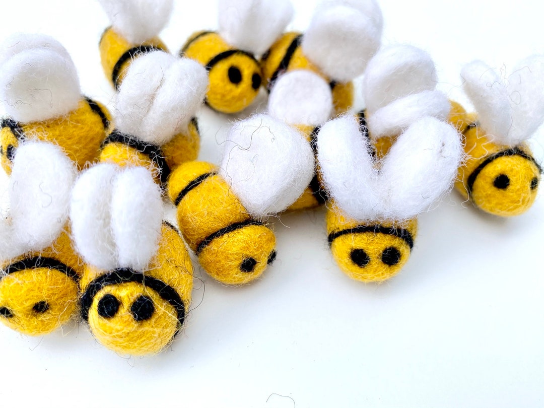 Felt Bumble Bee - Wool Bees for Crafting Garlands, Mobiles, Tiered Tray ...