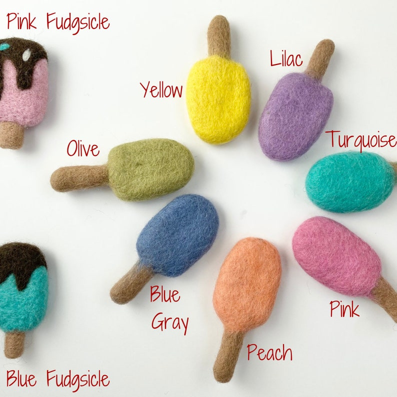 Wool Felt Ice Cream Bar Felted Wool Popsicle for Crafting - Etsy