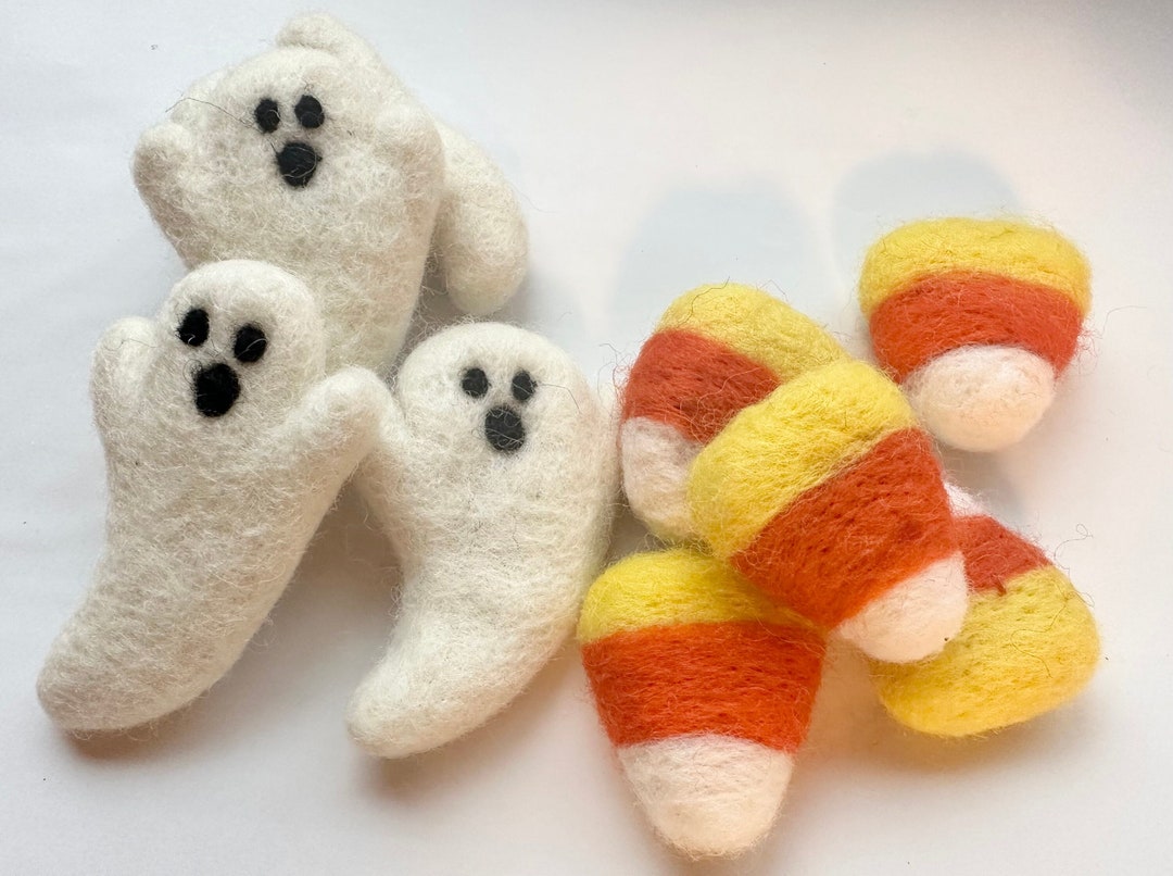 Felt Halloween Ghost And/or Candy Corn - Handmade Wool Felted DIY ...