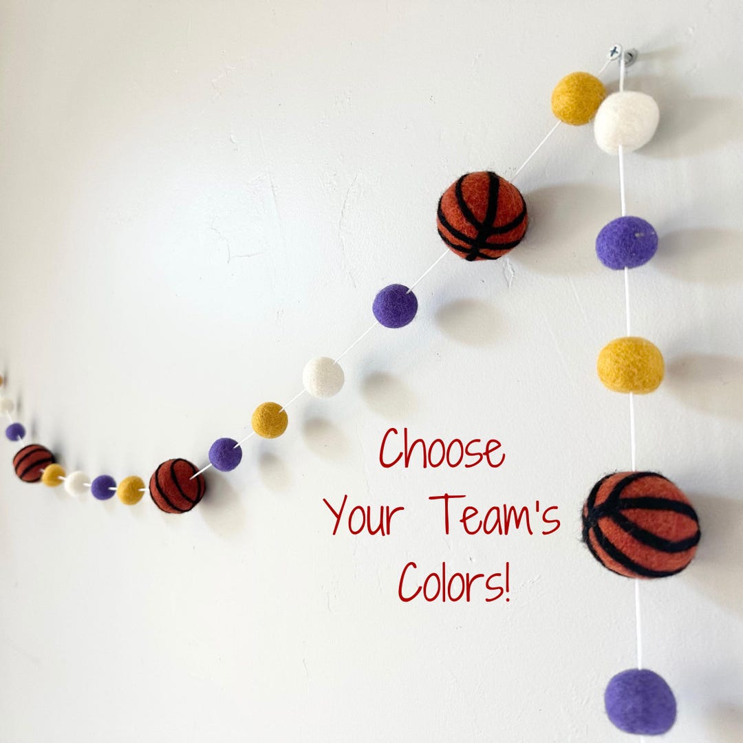 Custom Colors Wool Basketball Fan Garland - Felt Basket Ball Bunting ...