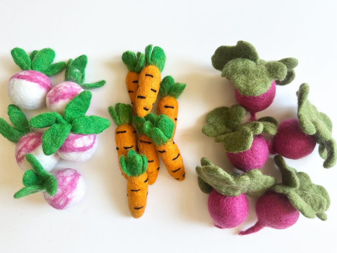 Felted Garden Vegetables - Wool Food for Crafting Garlands, Spring ...
