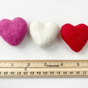 13 Colors of Wool Felted Hearts - 4 Cm Handmade Felt Love Heart for DIY ...