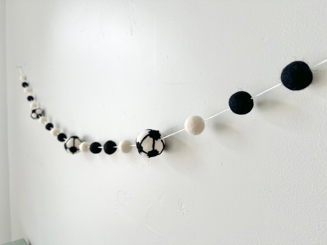 Choose Color Soccer Ball Garland - Customizable Felt Ball Futbol ...